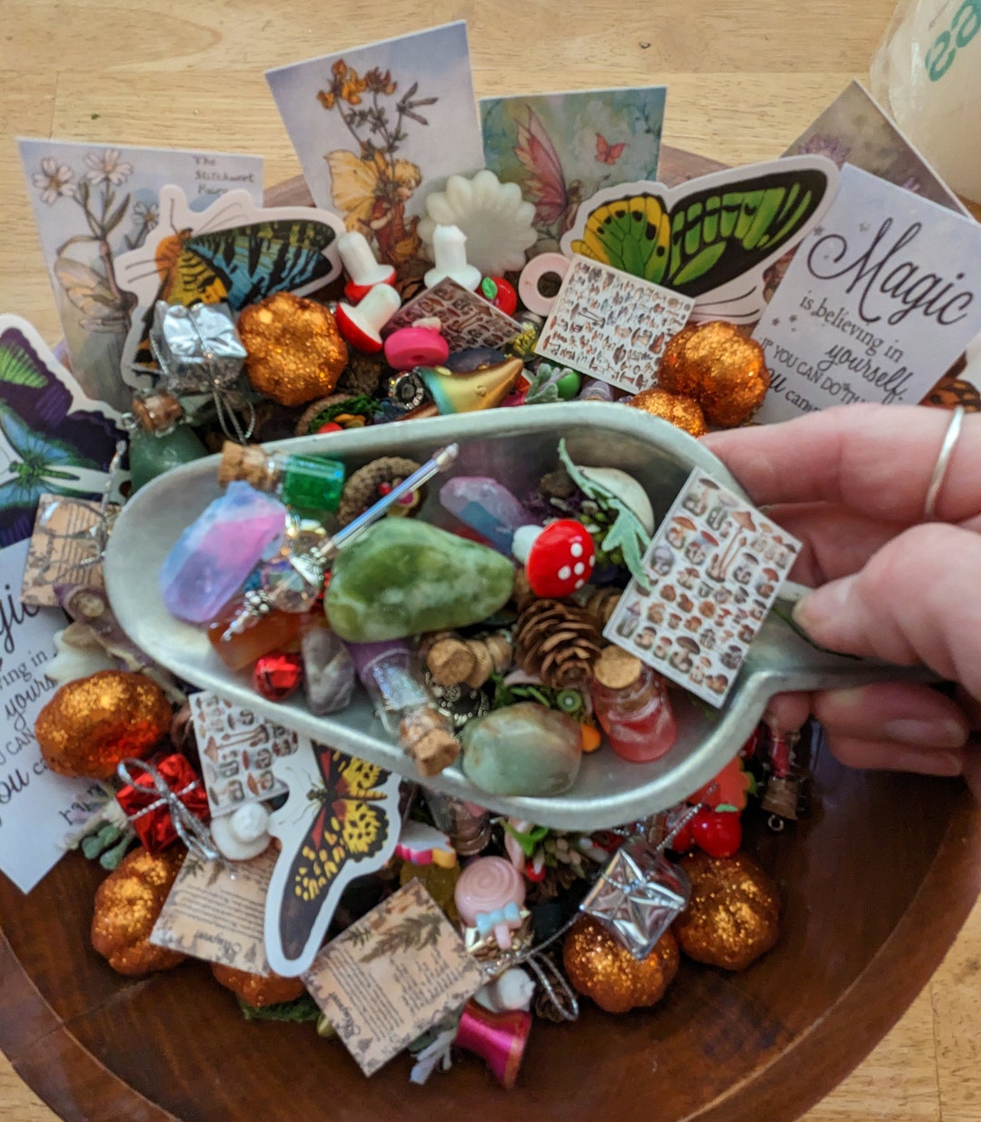 Fairy Garden Trinket Scoop: Miniature Crystals, Stickers & Charms - Etsy