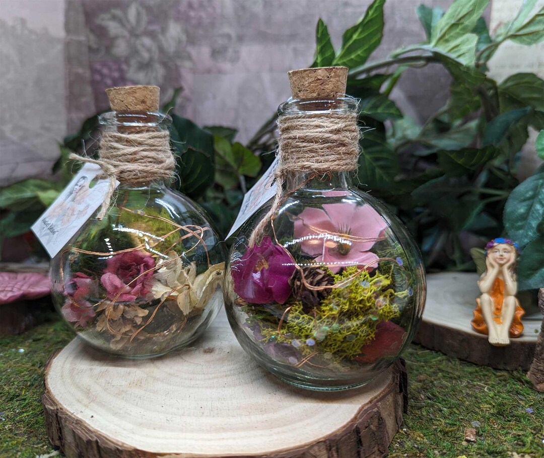 Flower Fairy Night Light: Potion Bottle, Moss & Pinecone - Etsy