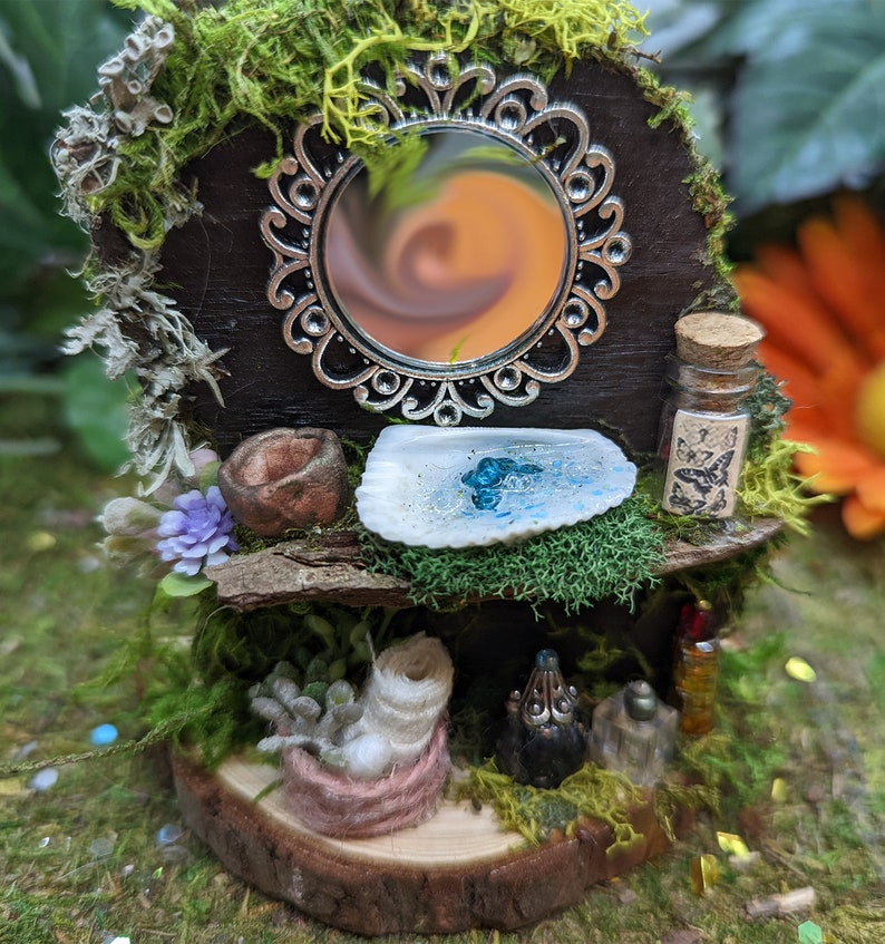 Handcrafted Fairy Garden Vanity Table With Potions & Mirror - Etsy