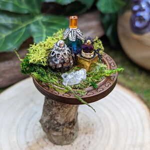 Fairy Table With 3 Mini Potions, Fairy Garden Accessories, Fairy Garden ...
