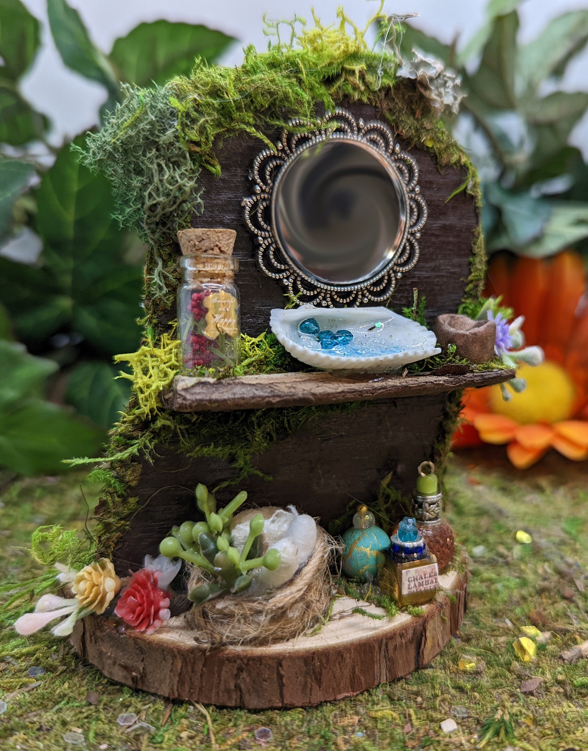 Handcrafted Fairy Garden Vanity Table With Potions & Mirror - Etsy