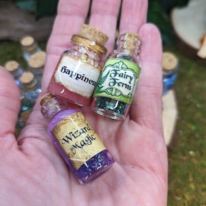 3 or 5 Mini Potion Bottles, Fairy Miniature Bottles, Magic Mini Fairy ...