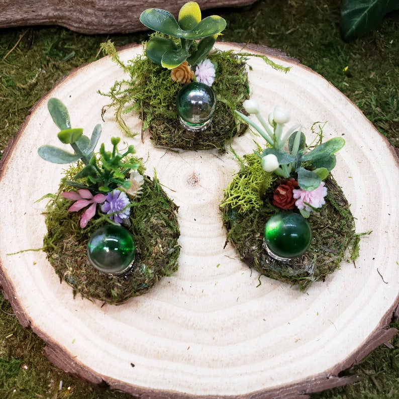 Handmade Miniature Fairy Garden Gazing Ball: OOAK Magic Crystal Ball (1 ...