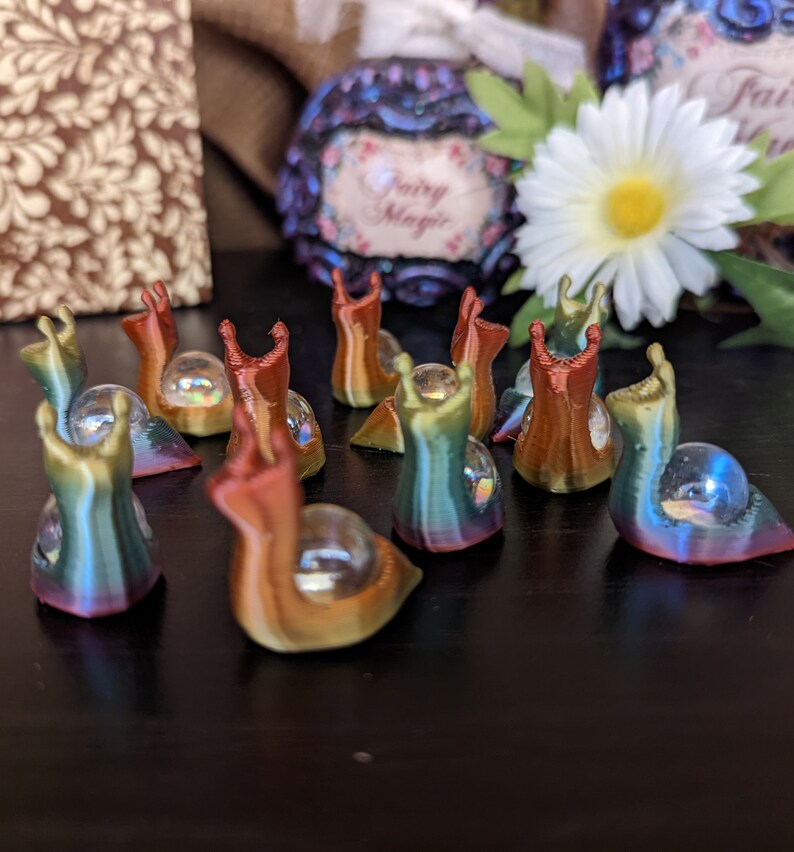 3 Fairy Garden Rainbow Snails Fairy Garden Accessories Fairy - Etsy