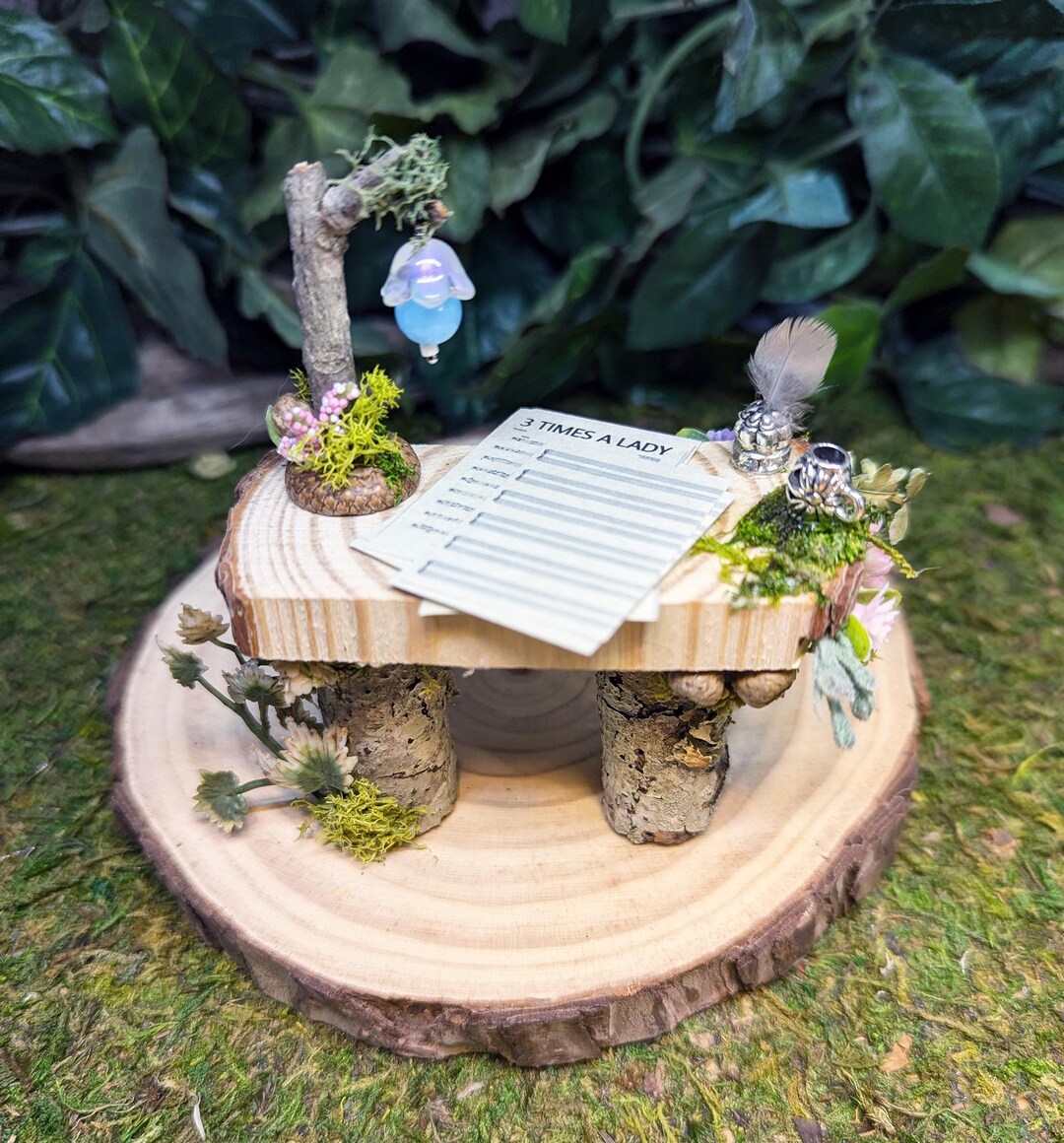 Miniature Fairy Desk With Glow-in-dark Lamp: Enchanted Wood Furniture ...