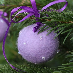 Lilac Christmas Tree Decor, Christmas Balls, Set of Hanging Xmas ...