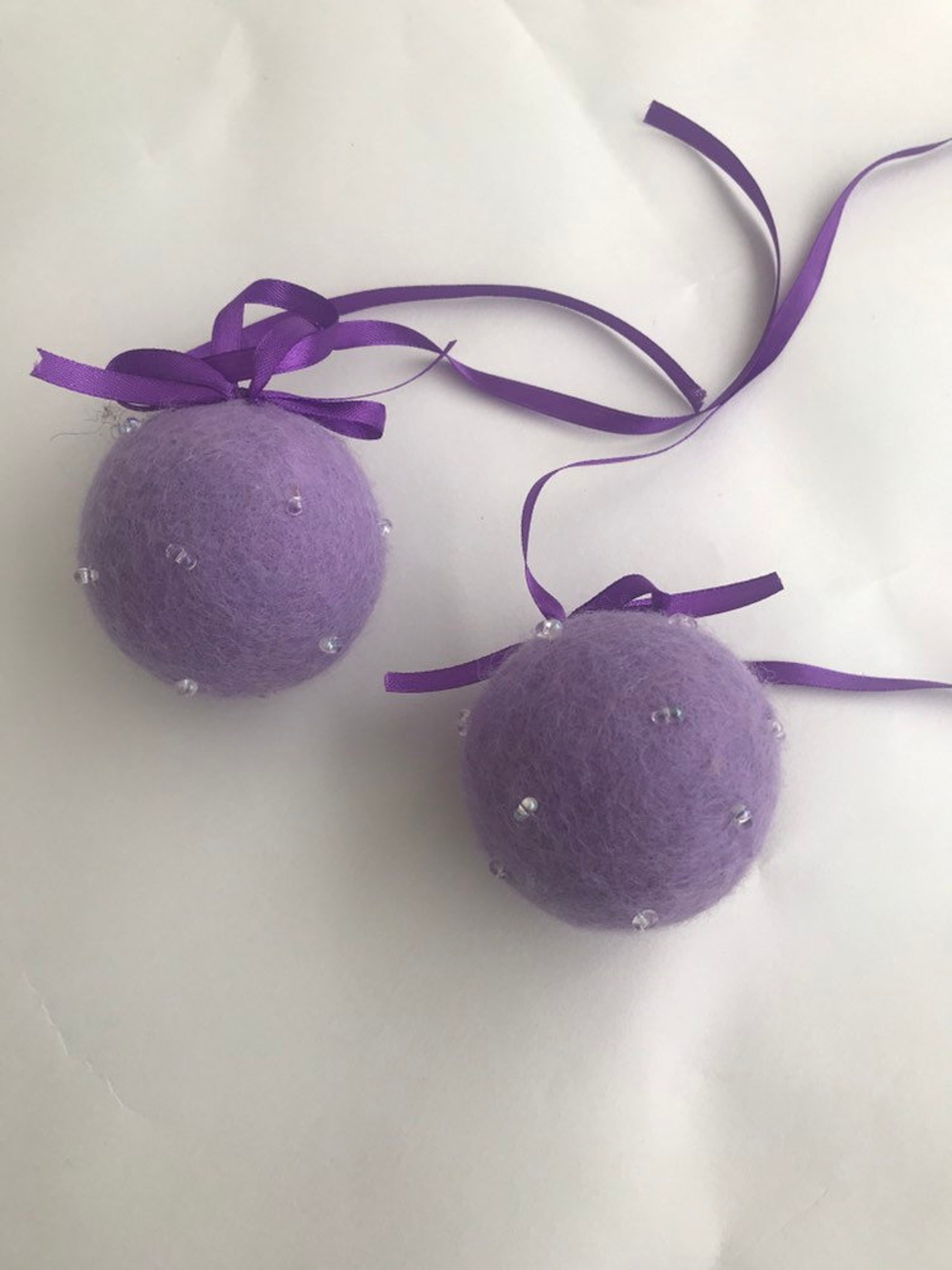 Lilac Christmas Tree Decor, Christmas Balls, Set of Hanging Xmas ...