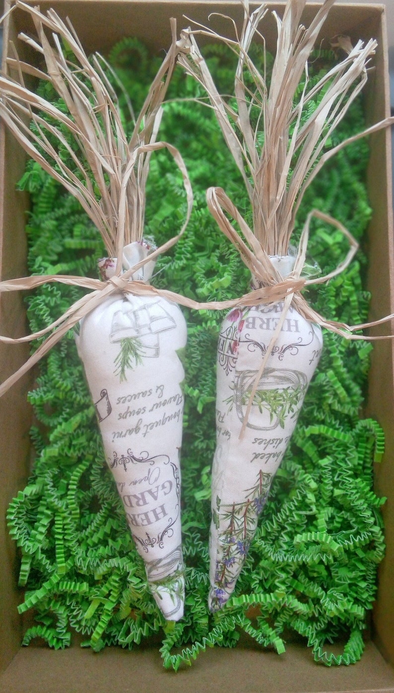 Easter Decor, SET OF 2 Carrots, Spring Decor, Carrot Bunny Fabric ...