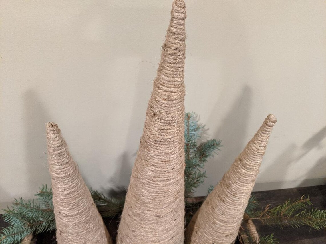 Rustic Christmas Tree, Twine Tree, Rustic Decor, Cone Christmas Tree ...