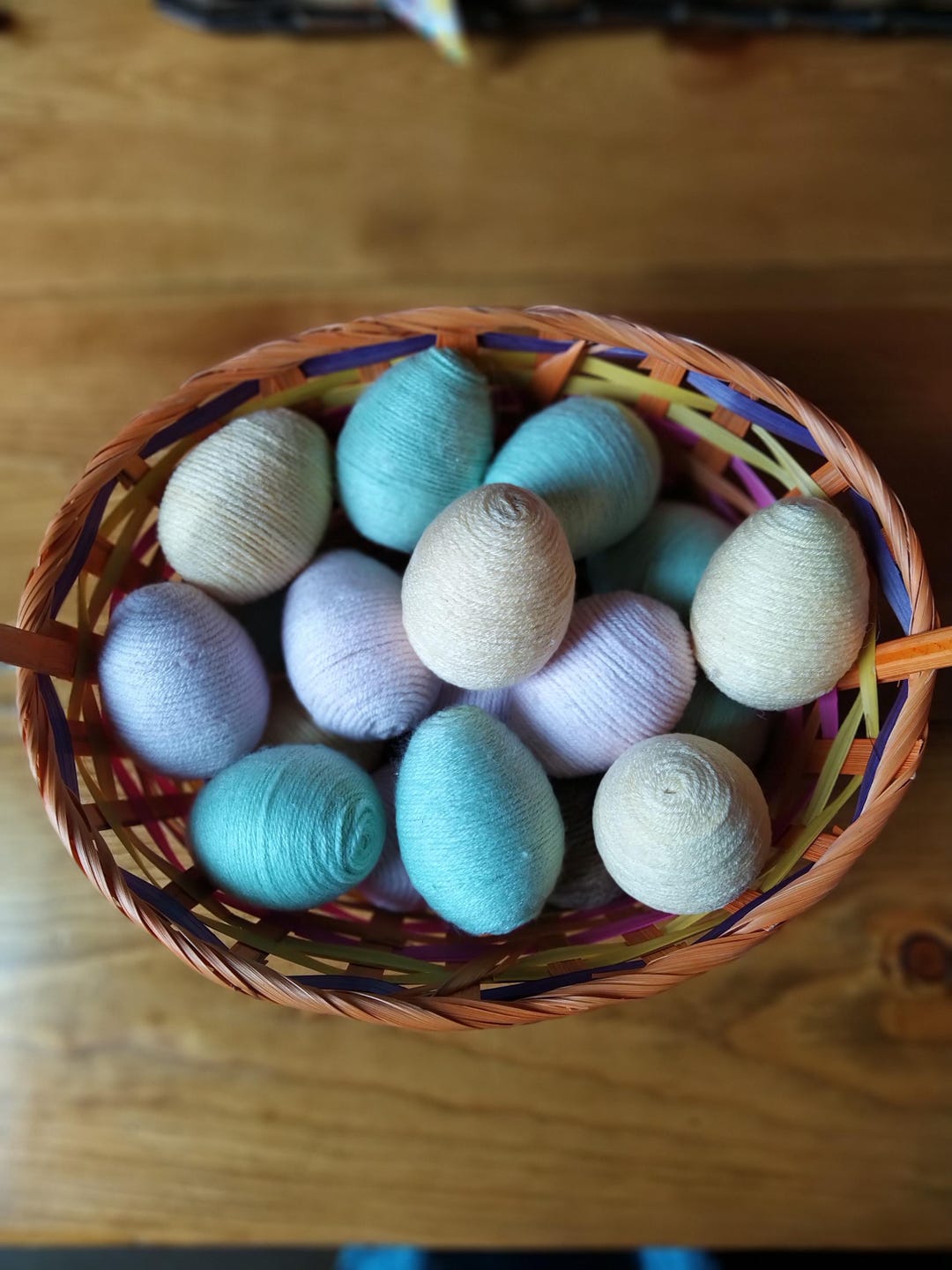 Farmhouse Decor, Rustic Easter Egg Decor, Country, Yarn Wrapped Easter ...