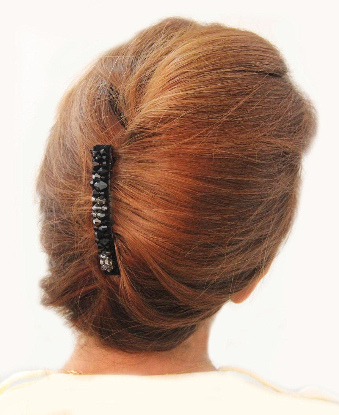 Black Clips Black Hair Clips Swarovski Hair Clip Hair - Etsy