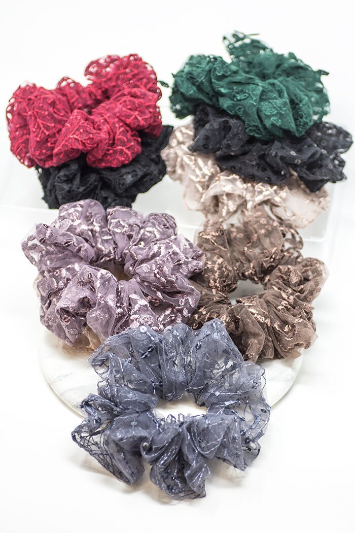 Lace scrunchies large scrunchies oversized scrunchie big | Etsy