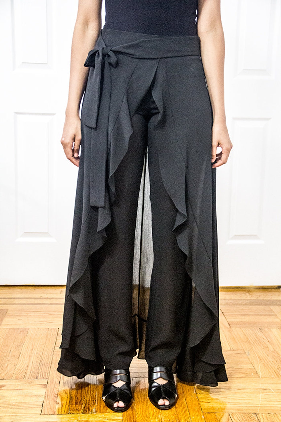 Black skirt pant black pant skirt trouser skirt | Etsy