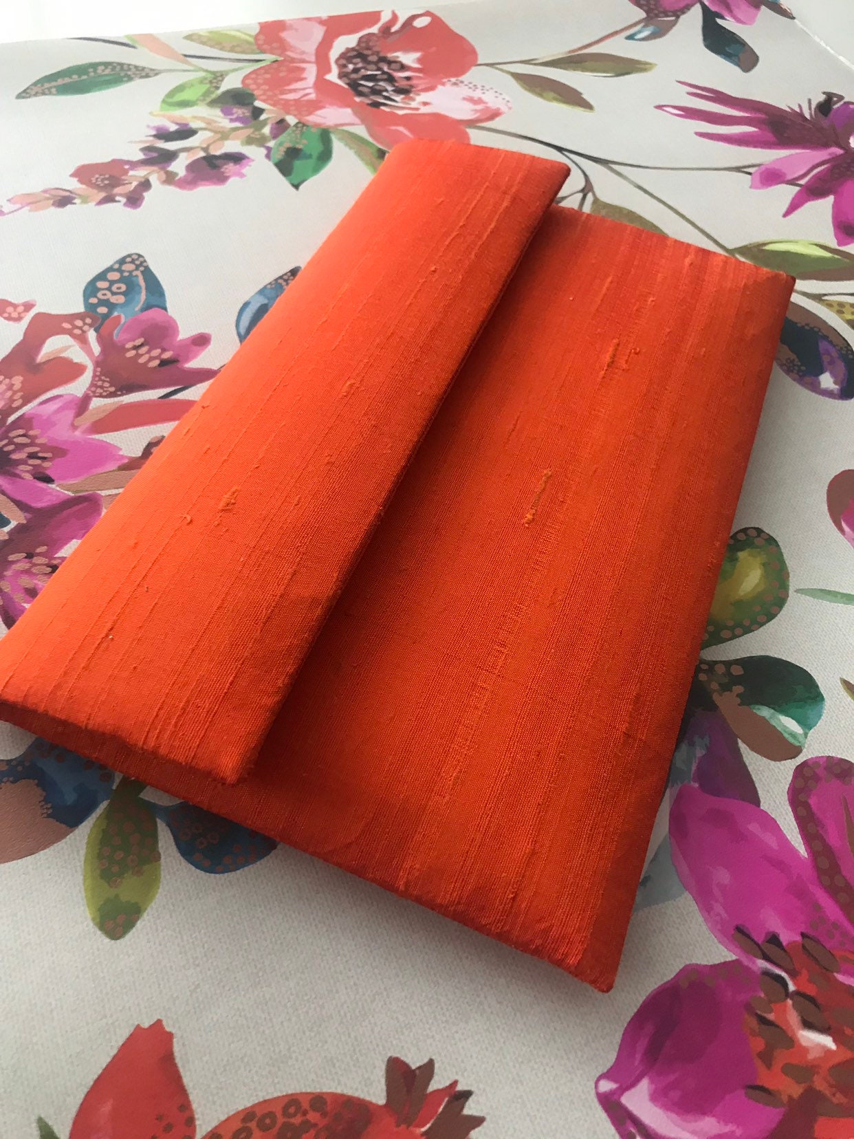 Oversized Clutch Bag Orange Clutch Bag Orange Silk Clutch - Etsy