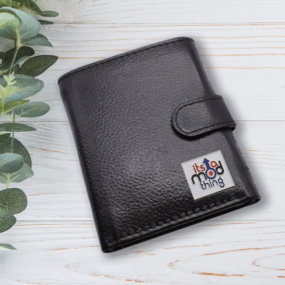 Personalised With Own Text It's a Mod Life Design Black Genuine Leather ...