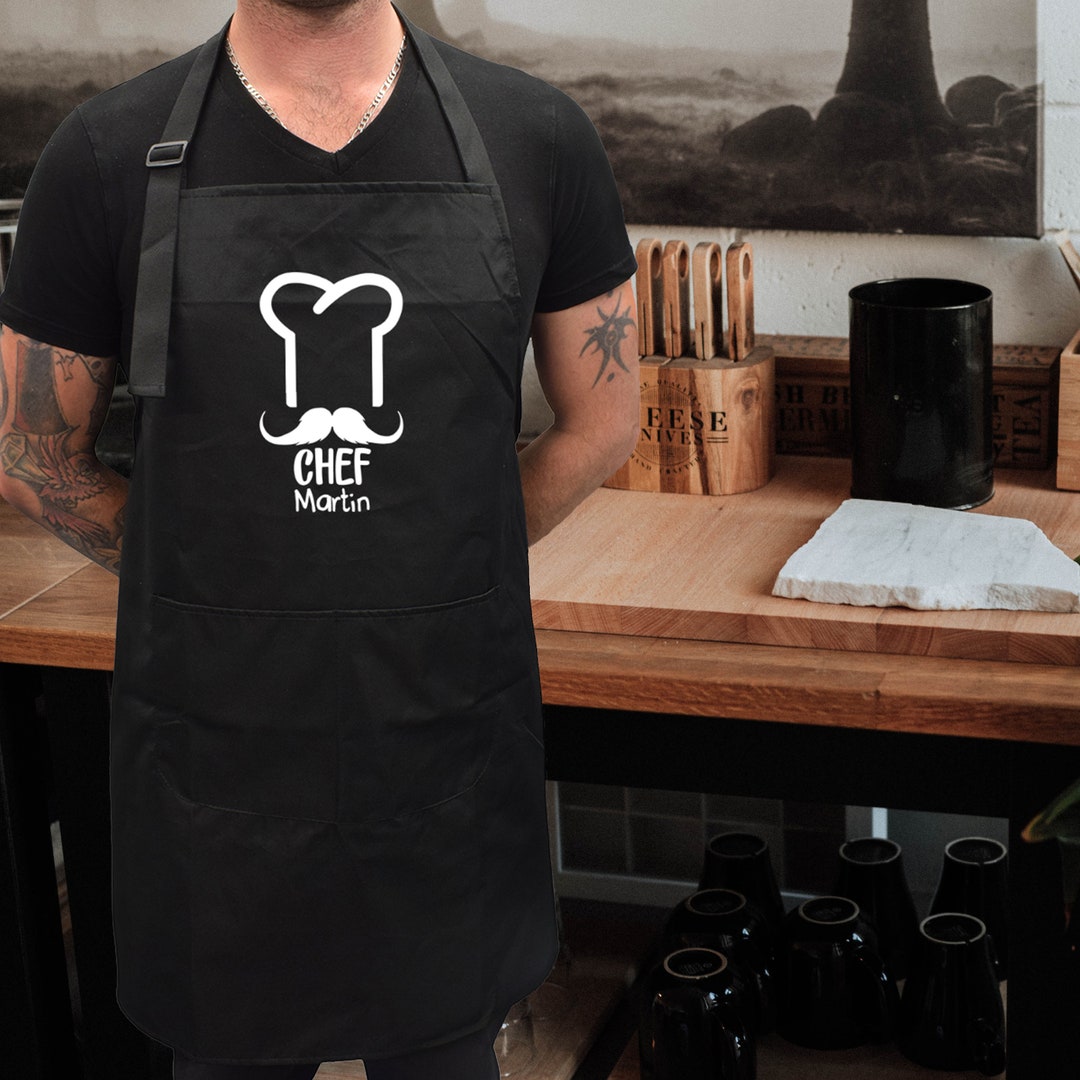 Personalised Chef With Name Kitchen Apron - Etsy