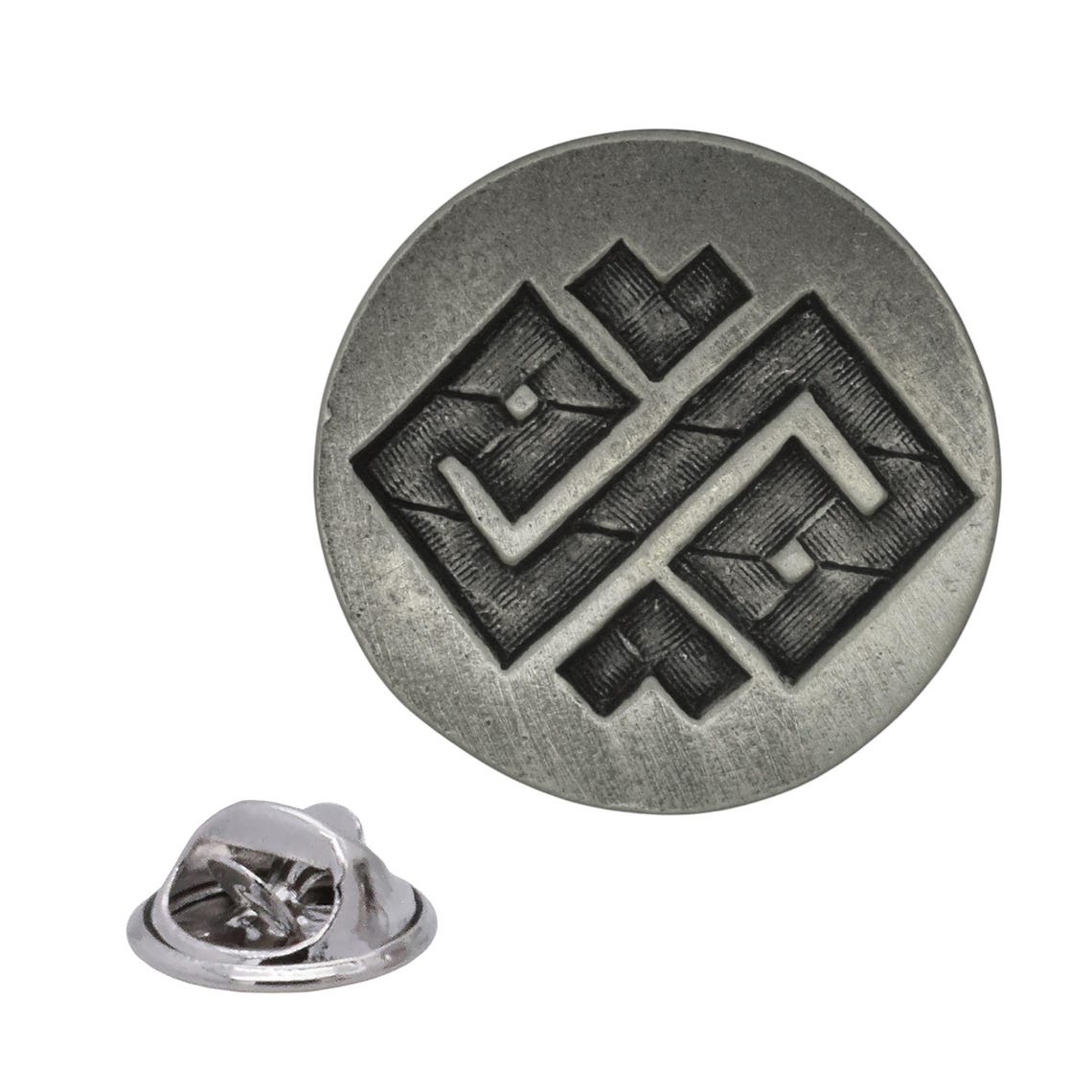 English Handmade Pewter Oni Symbol Sign Lapel Pin Badge Presented in a ...