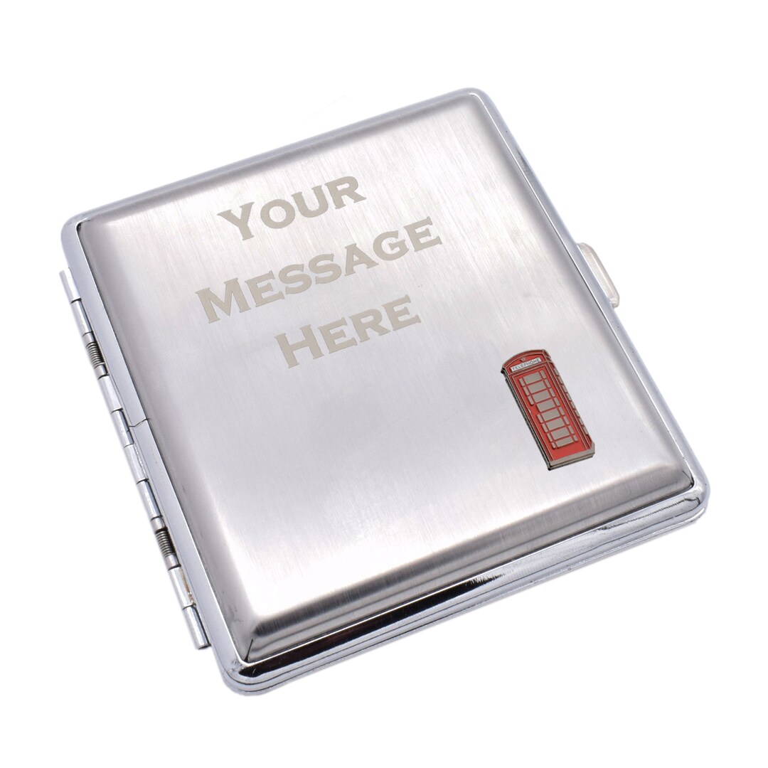 Traditional Telephone Box Design Personalised Engraved Brushed Metal ...