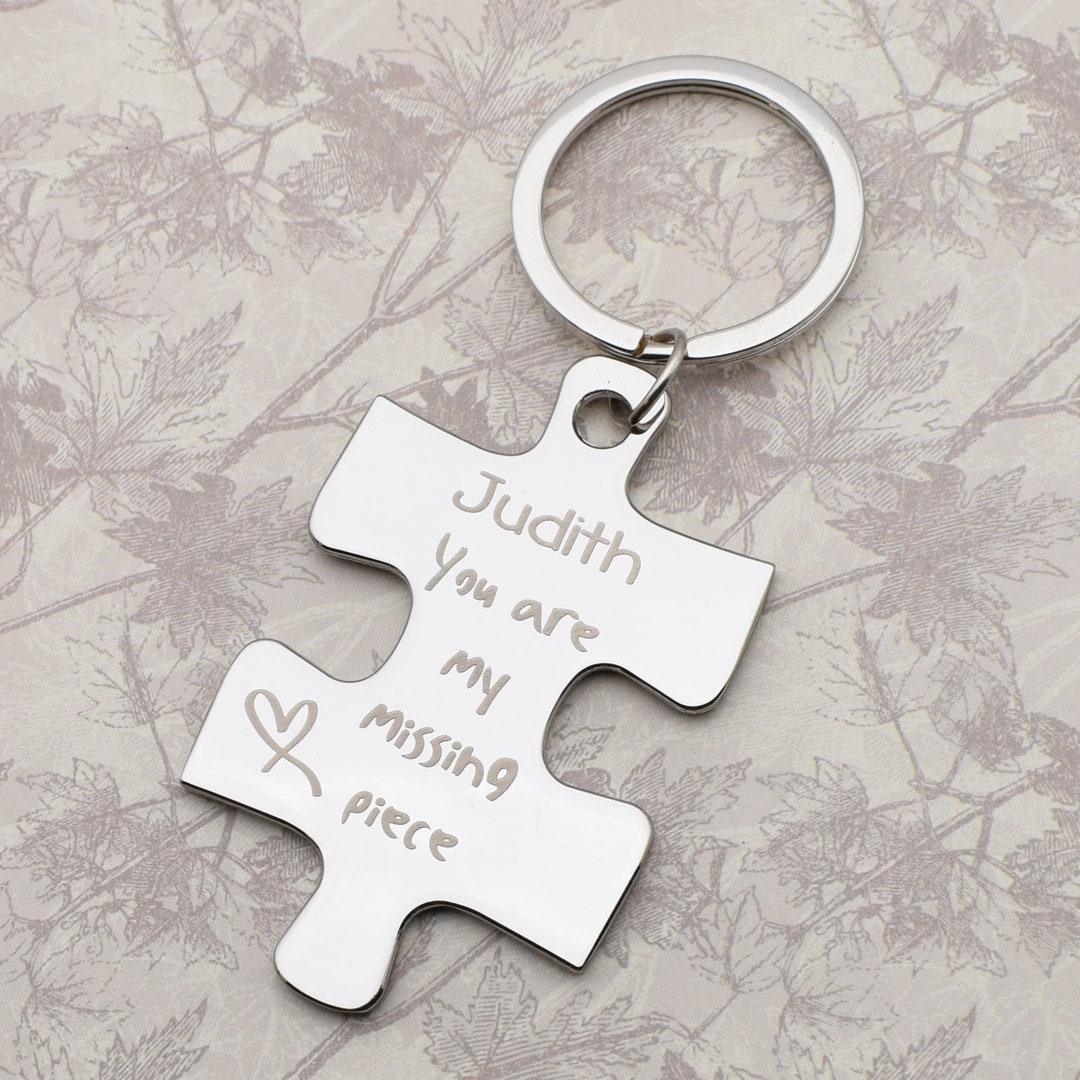 You Are My Missing Piece | Jigsaw Shaped Keyring | Beautifully Engraved ...