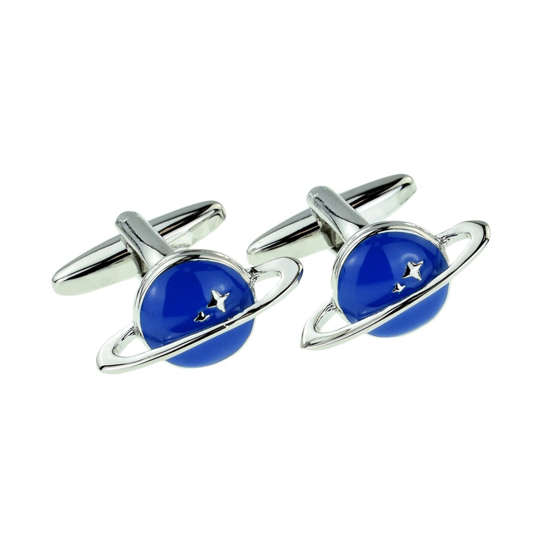 Sci Fi Space Saturn Planet Cufflinks in Personalised Cufflink Box - Etsy