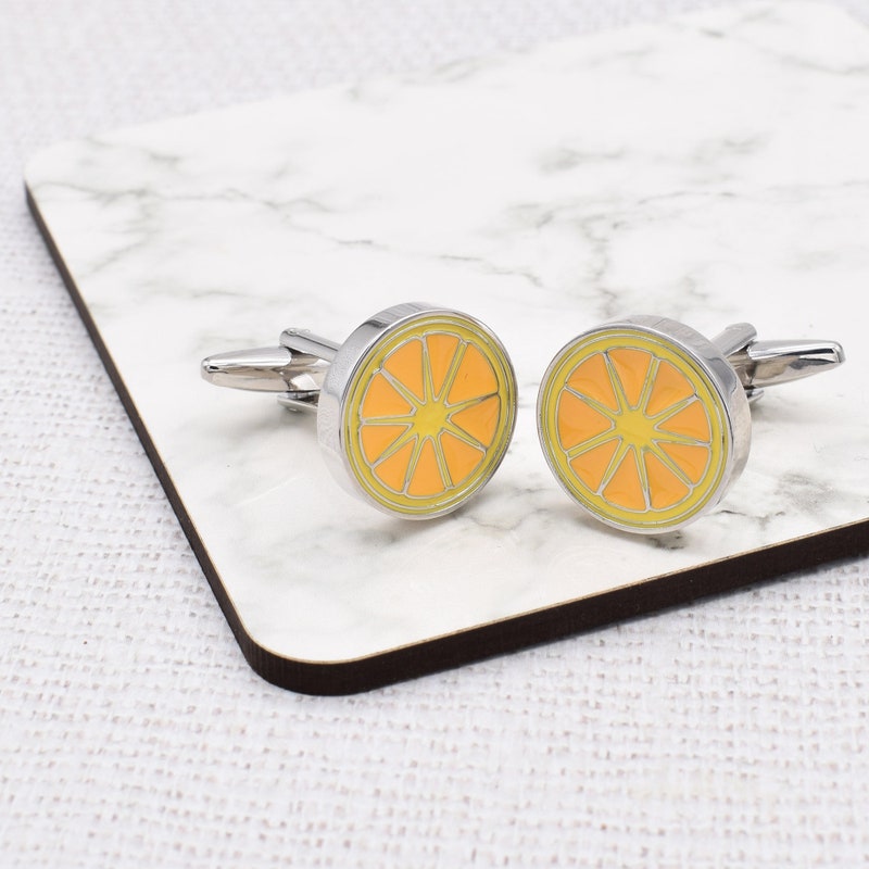 Orange Cufflinks - Etsy
