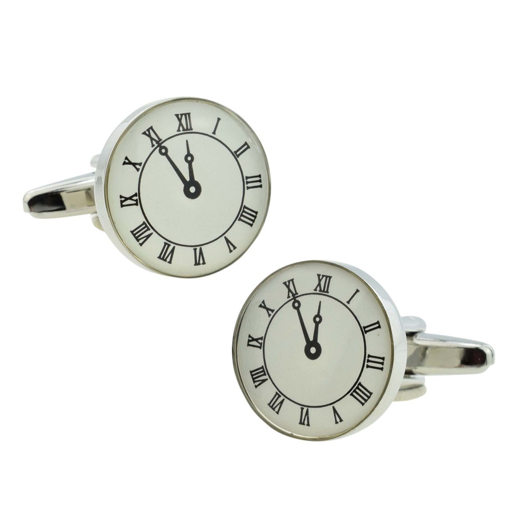 Classic Clock Face Cufflinks in Personalised Cufflink Box - Etsy