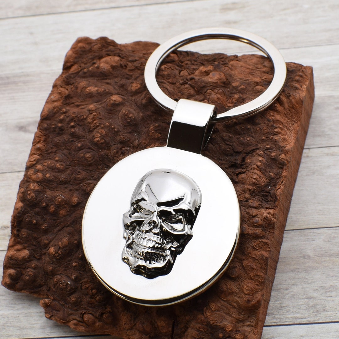 Personalised Laser Engraved Skull Keyring Presented in a Gift Box - Etsy