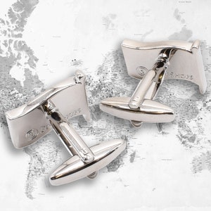 Exquisitely Designed Cuba Wave Flag Silver Cufflinks in Personalised ...