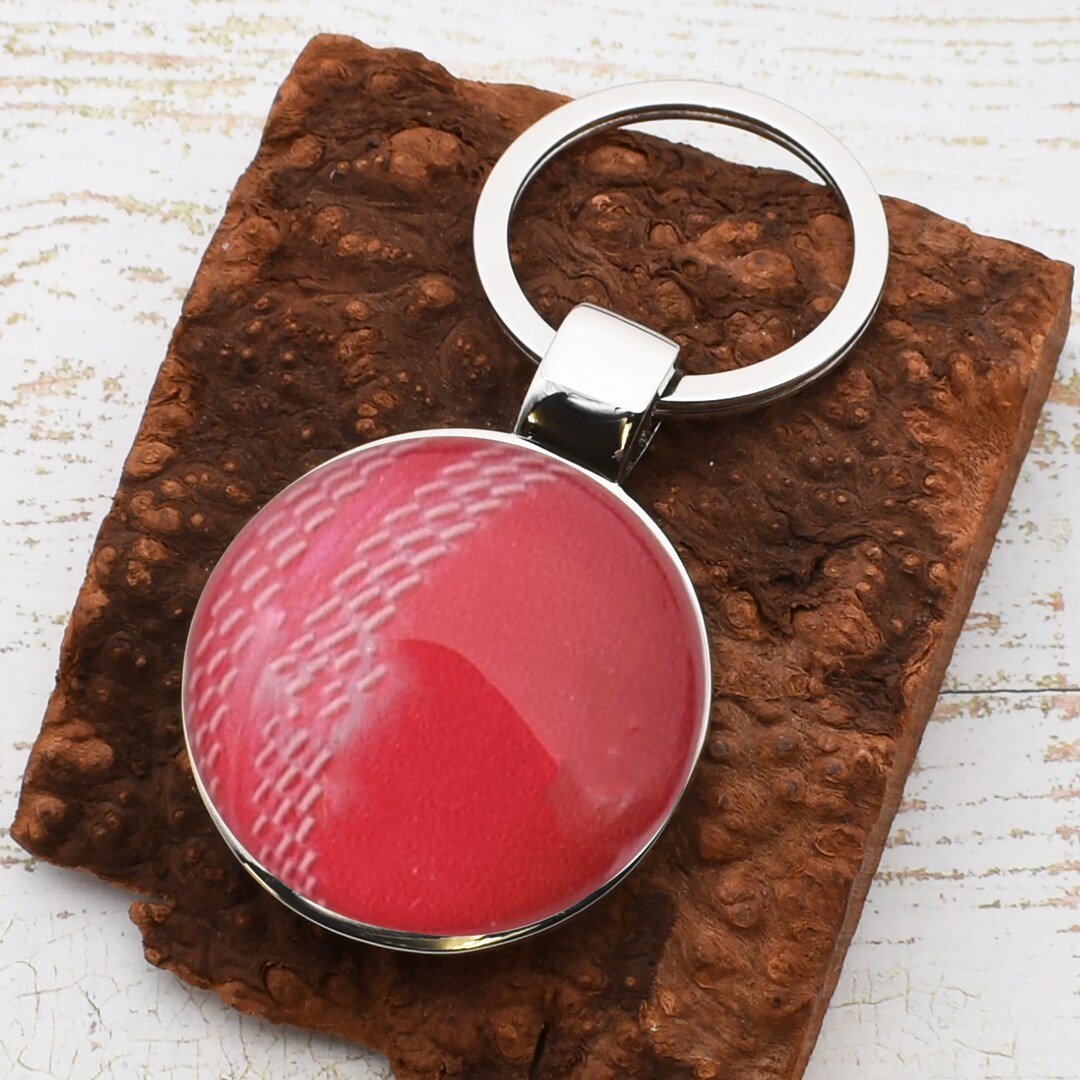 Beautifully Made Cricket Ball Design Round Keyring With Engraved ...
