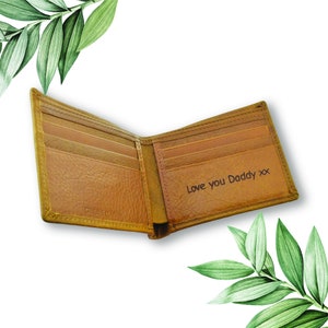 Personalised Badger Design Tan Genuine Leather Wallet With Optional ...