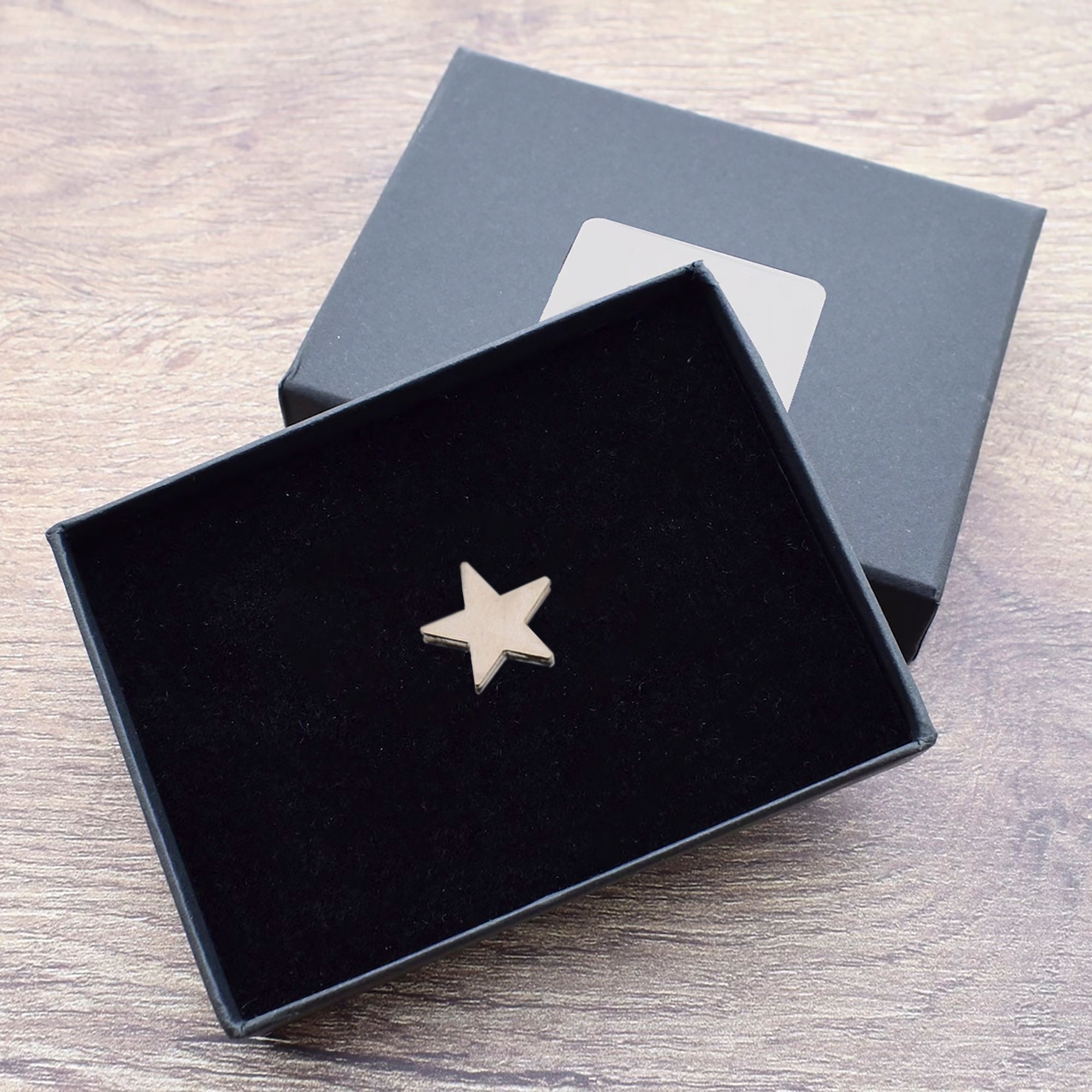 Silver Star Lapel Pin Badge in Engraved Personalised Gift Box - Etsy