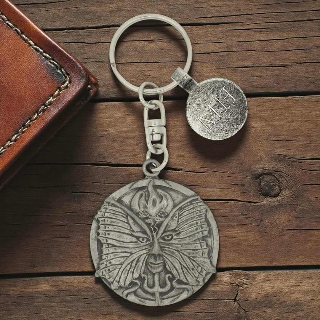 Personalised English Made Pewter Psyche Symbol of Reincarnation Keyring ...