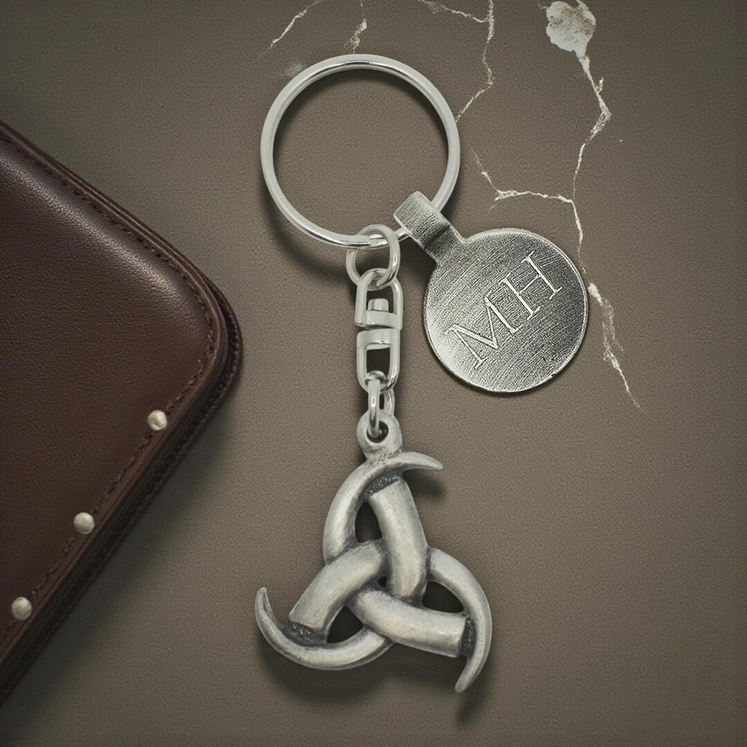Personalised English Made Pewter Horns of Odin Keyring Presented in ...
