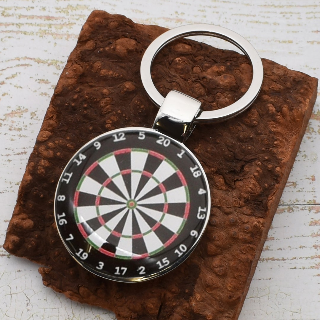 Beautifully Made Dart Board Design Round Keyring With Engraved ...
