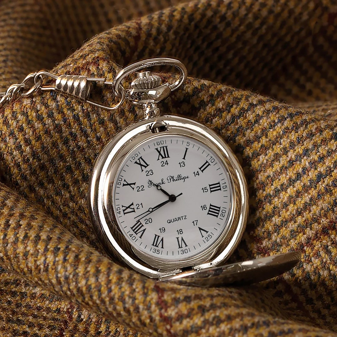 Personalised Time is Money Pocket Watch Engraved High Quality Roman ...