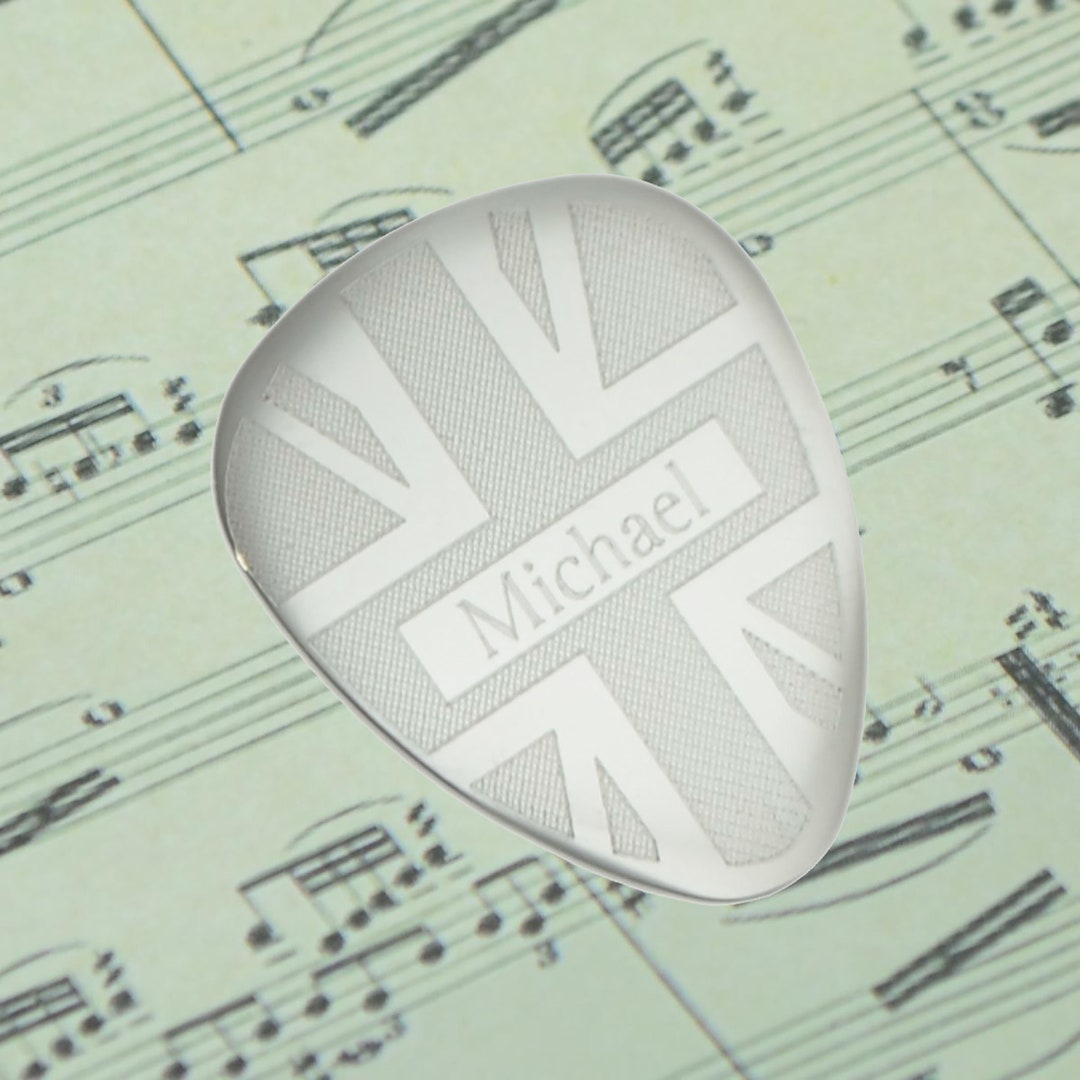 Personalised Engraved Union Jack Stainless Steel Plectrum - Etsy