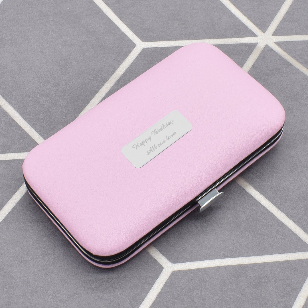 Engraved Personalised Pink Stainless Steel Travel Manicure Set - Etsy