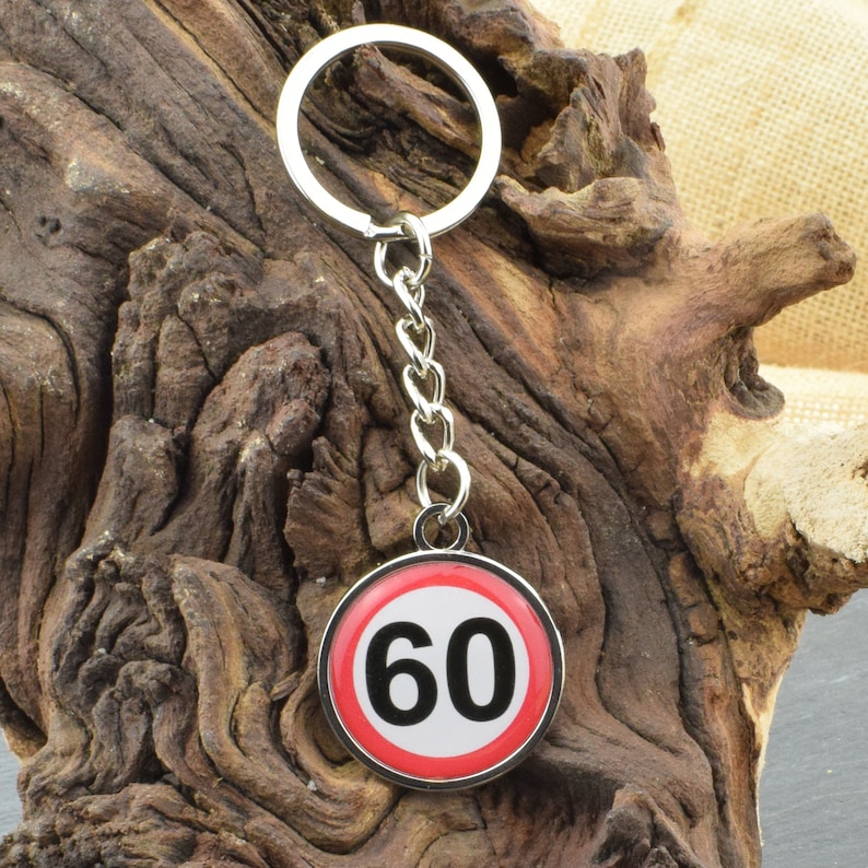 60th Birthday Speed Limit Road Sign Silver Keyring With - Etsy