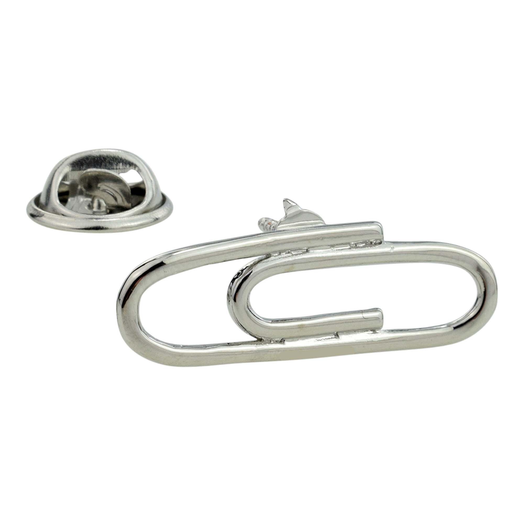 Paper Clip Design Lapel Pin Badge in Engraved Personalised Gift Box - Etsy