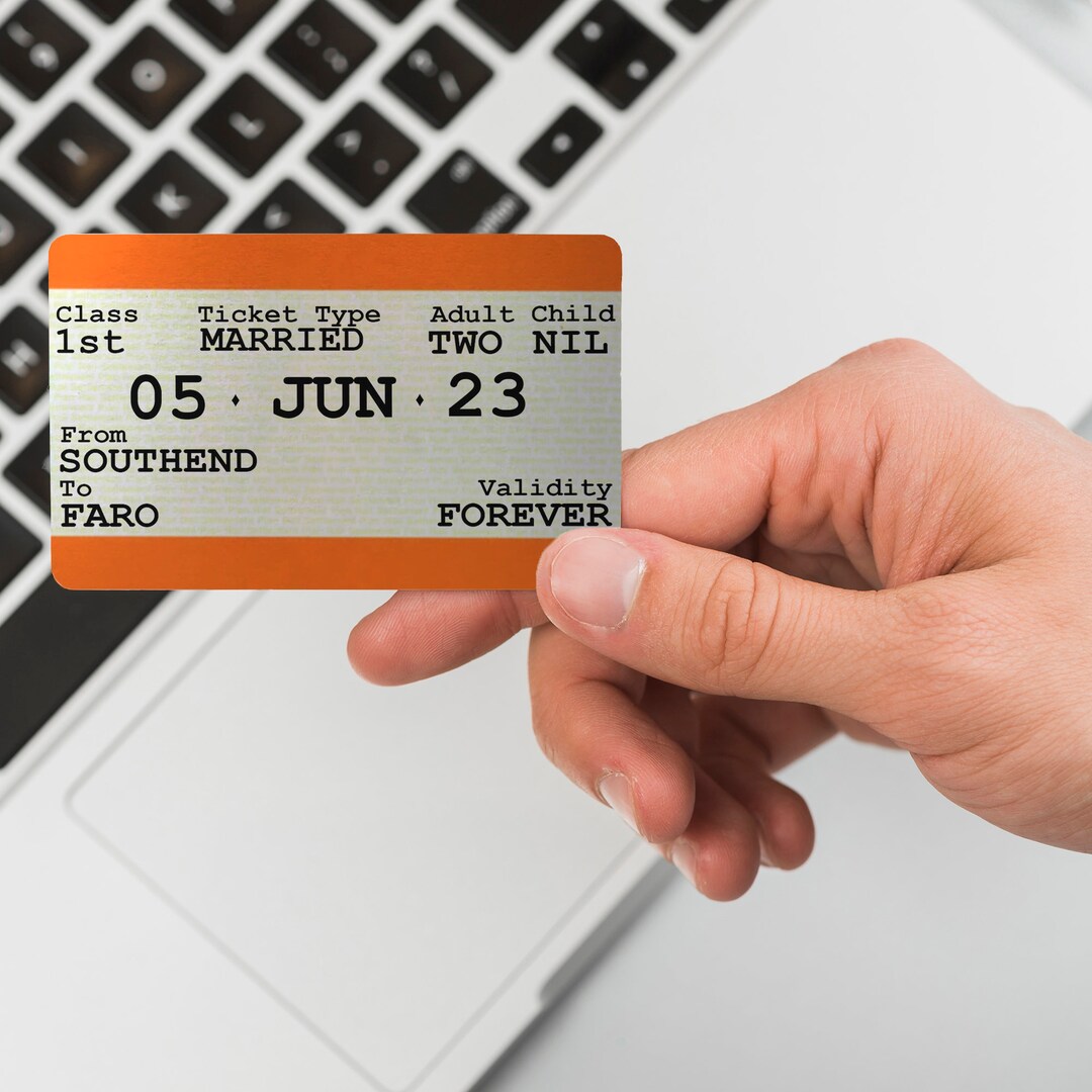 Personalised With Places and Dates Train Ticket Design | Beautifully ...