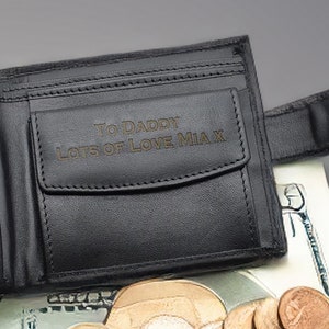 Peacock Bird Pewter Design Black Genuine Leather Wallet With Optional ...