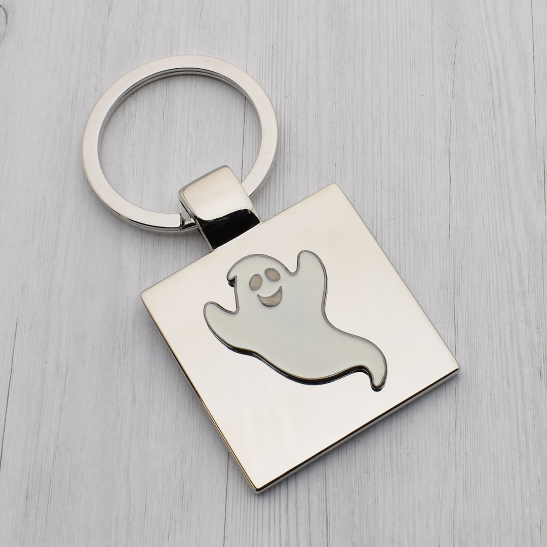 Stylish Ghost Design With Special Personalised Engraved Message Keyring ...