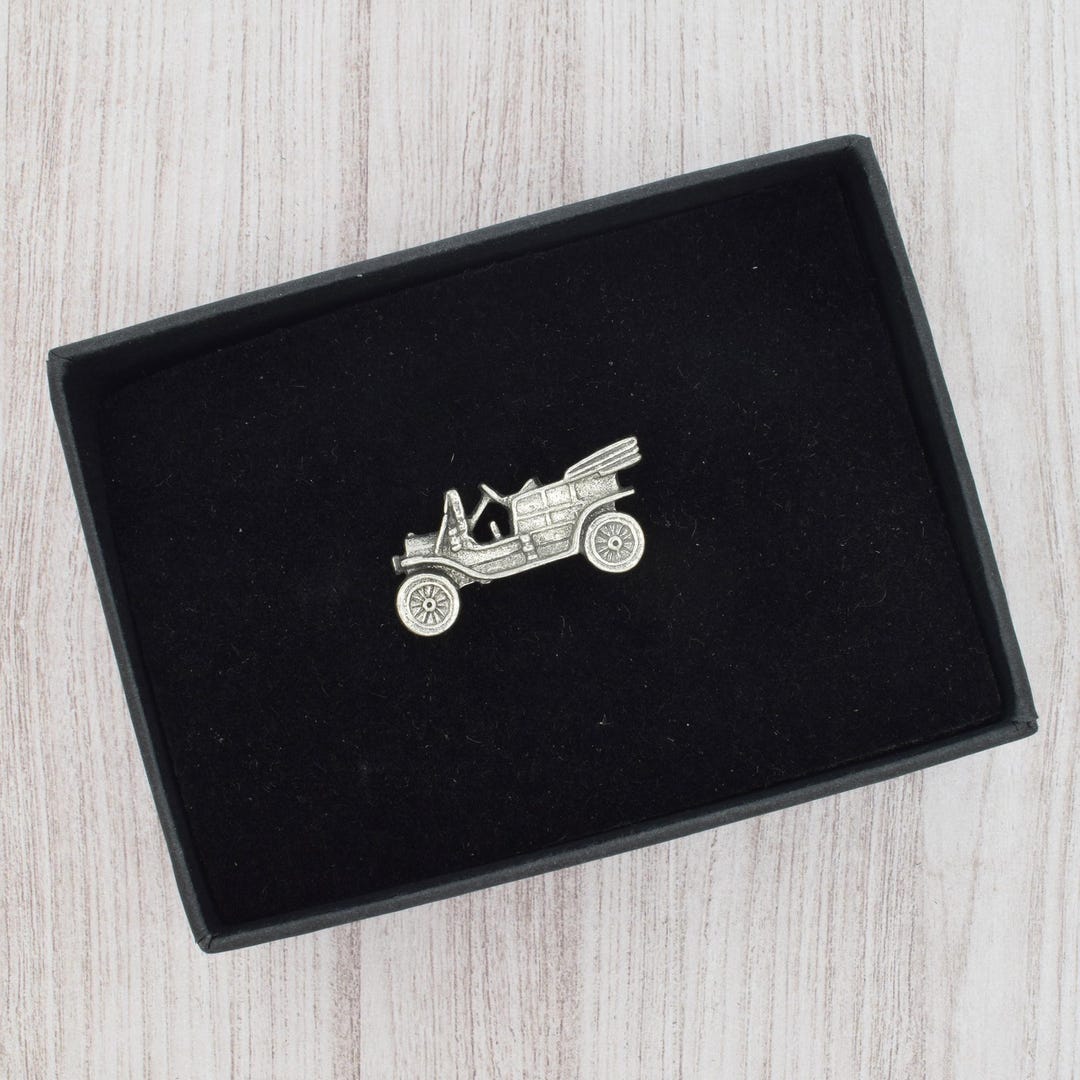 English Made Pewter Vintage Car Design Lapel Pin Badge in Engraved ...