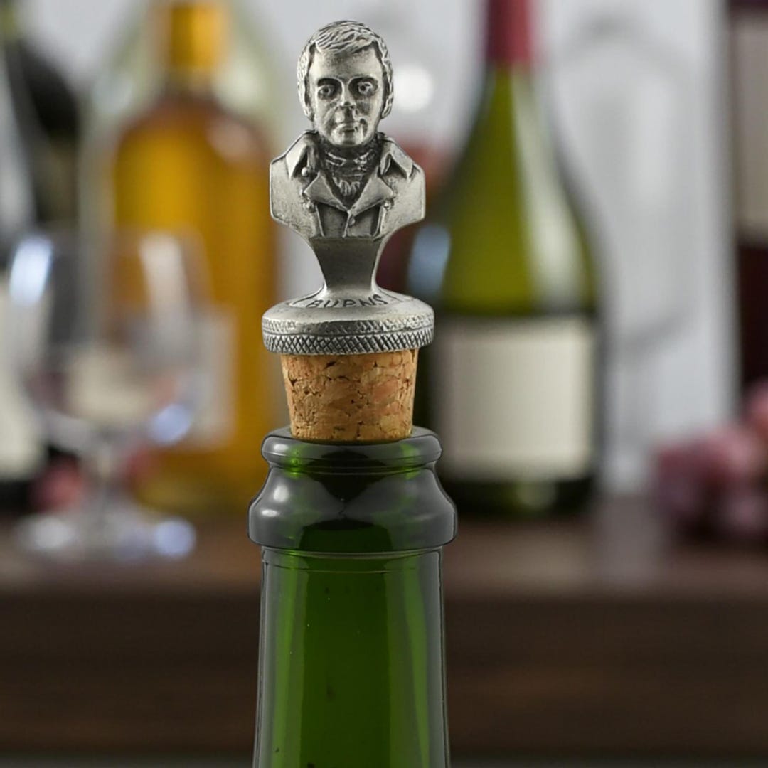English Made Pewter Poet Robert Burns Wine Bottle Stopper – Pewter ...