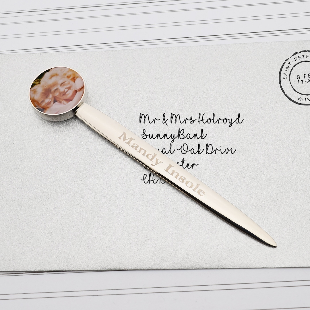 Personalised With Your Own Photo & Engraving on Front Letter Opener in ...