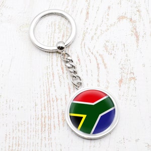 Stylish South Africa Flag Design Round Keyring With Personalised ...