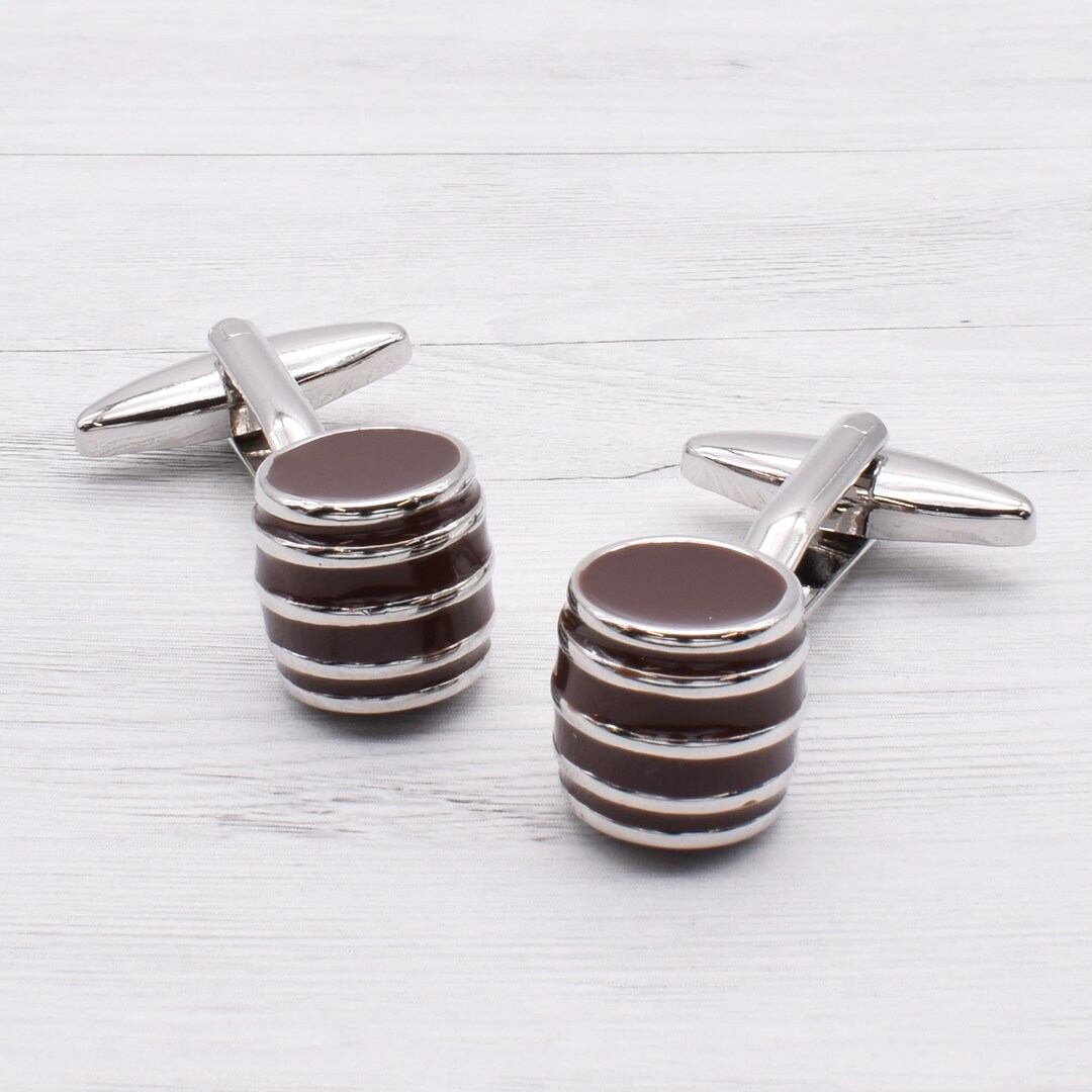 Beer or Whisky Barrel Cufflinks | Presented in a Personalised Engraved ...