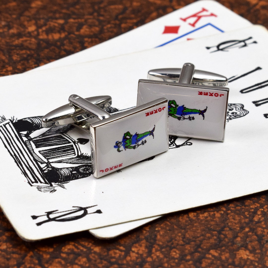 Jokers in the Pack Design Cufflinks in Personalised Cufflinks Box - Etsy