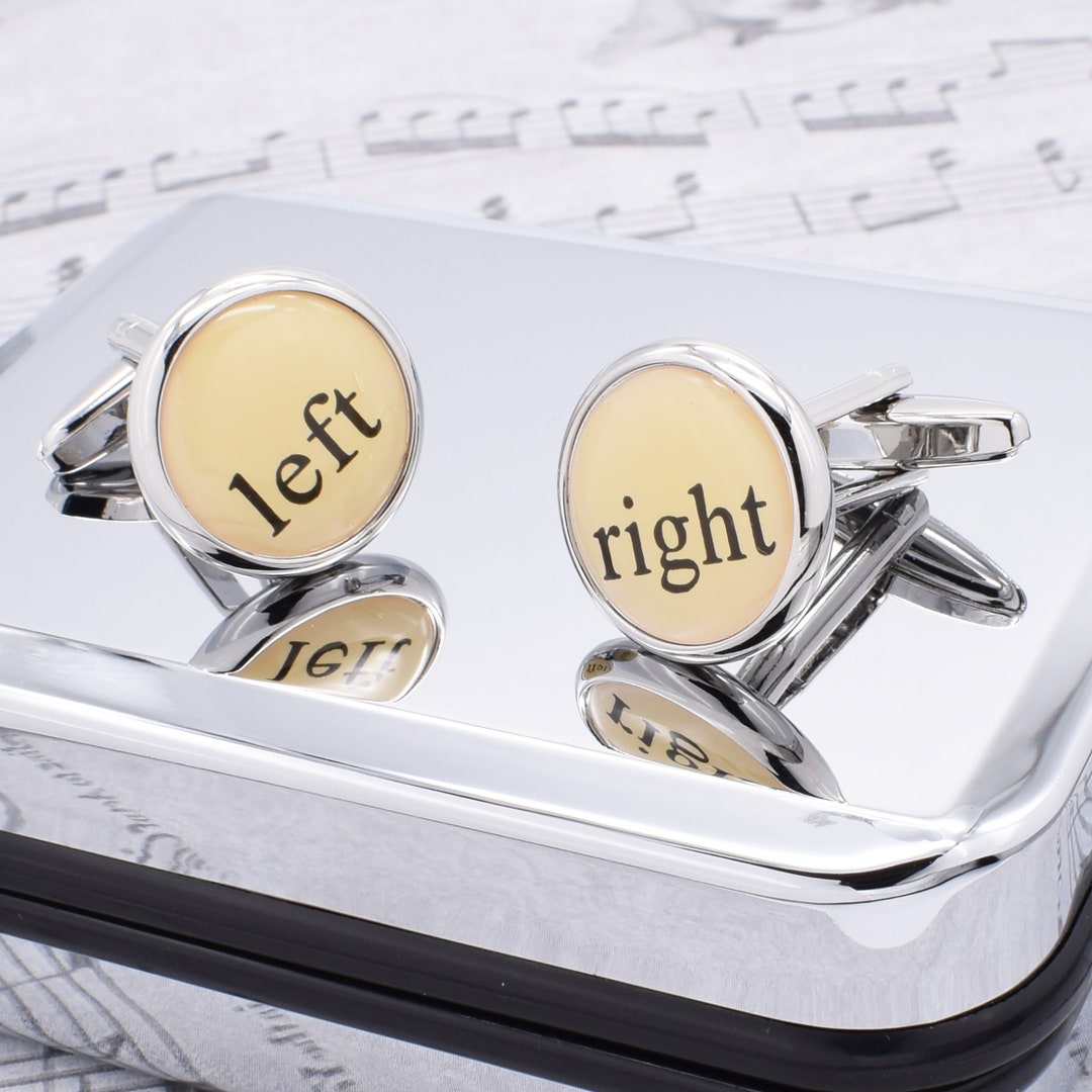 Fun Left & Right Design Cufflinks in Personalised Cufflink Box - Etsy