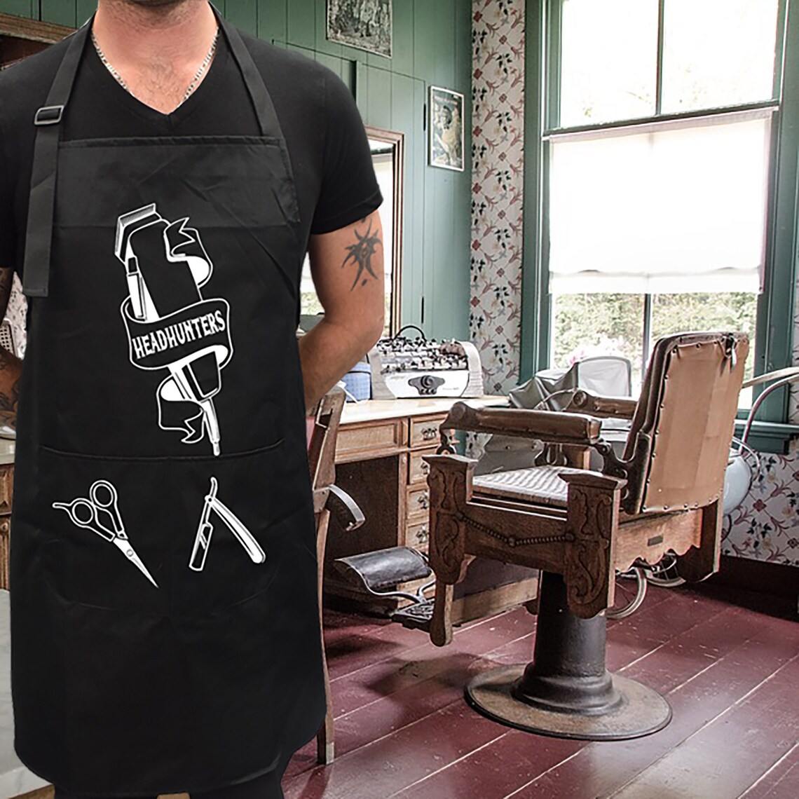 Personalised Name Protective Apron for Barbers Hairdressers APN030 ...